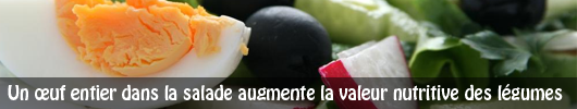Un œuf entier dans la salade augmente la valeur nutritive des légumes ...